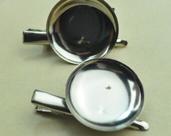 20 Antique Silver Brooch Blank Round Base Setting With Safety Pin,tray ...