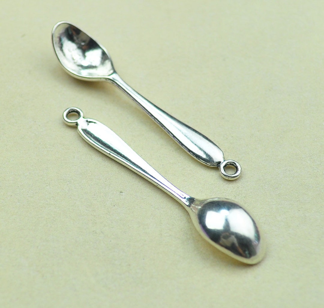 Cover Charms--8pcs of Antique Silver Spoon Charm Pendants 11x55mm - Etsy