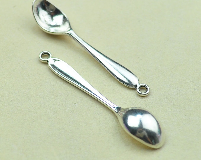 Miniature Tiny Silver Spoon Pendant, Handmade Salt Spoon, Spices Small ...