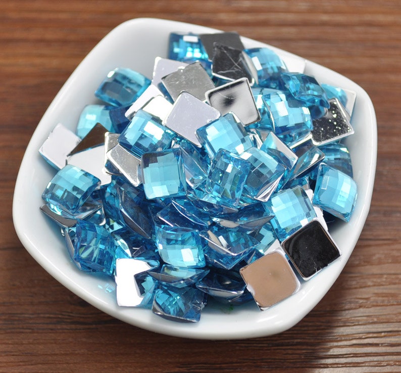 Square Rhinestoneacrylic Rhinestone-10mm Square Faceted Flat - Etsy