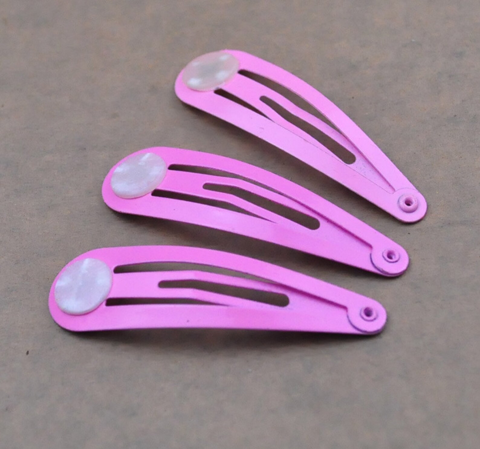 Blank Barrette Snap Clip--60pcs Pink Hair Snap Clip With Flat Pad 48mm ...