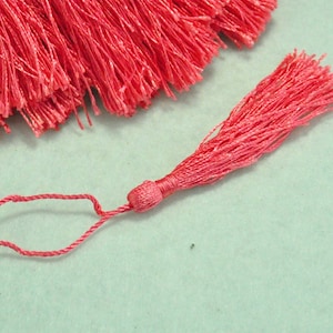 Watermelon Red Mini Silk Tassels,75mm(2.95''inch) Handmade Tassel ...