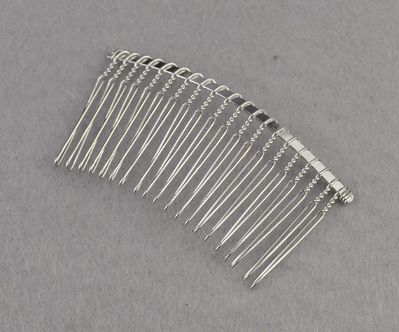 10pcs Silver Metal Hair Combs 20 teeth Wedding Bridal | Etsy