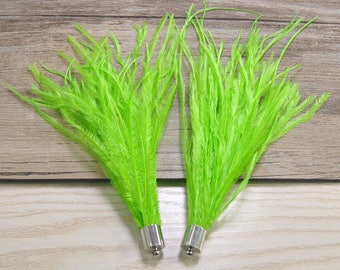 Feather Tassels,2pcs White Ostrich Feather Tassels With Gold Metal Cap ...