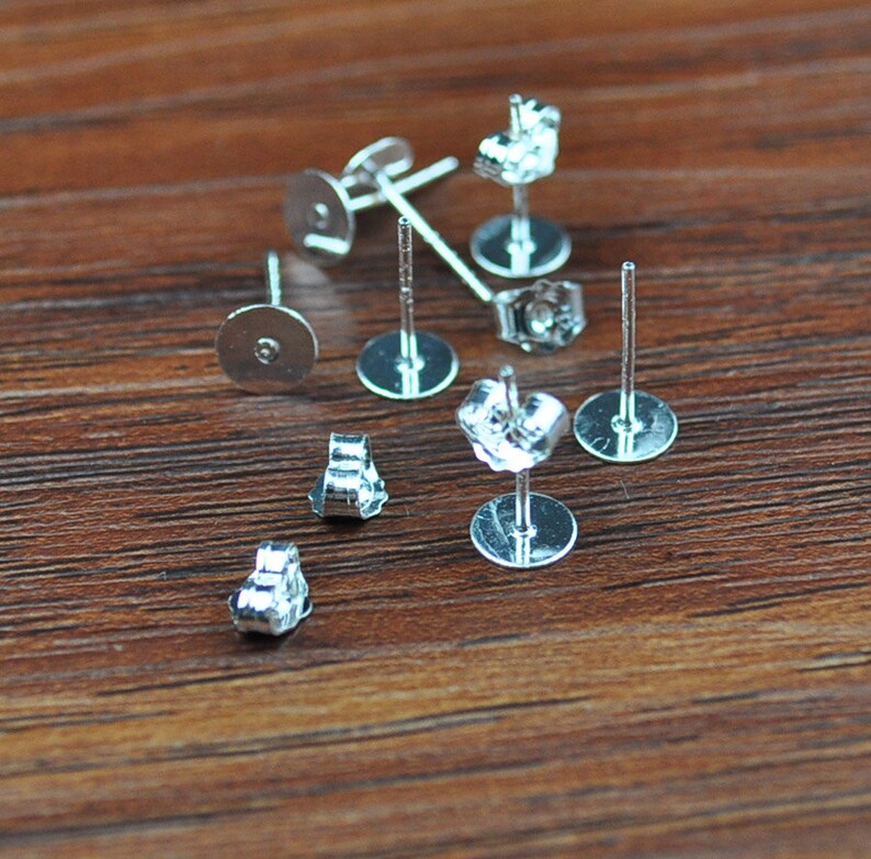 925 Sterling Silver Earring Post 50 Pairs 6mm 925 Sterling Silver ...