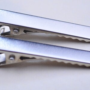 50pcs Silver Prong Hair Clips With Teeth - 40x8mm Tip Alligator Metal ...