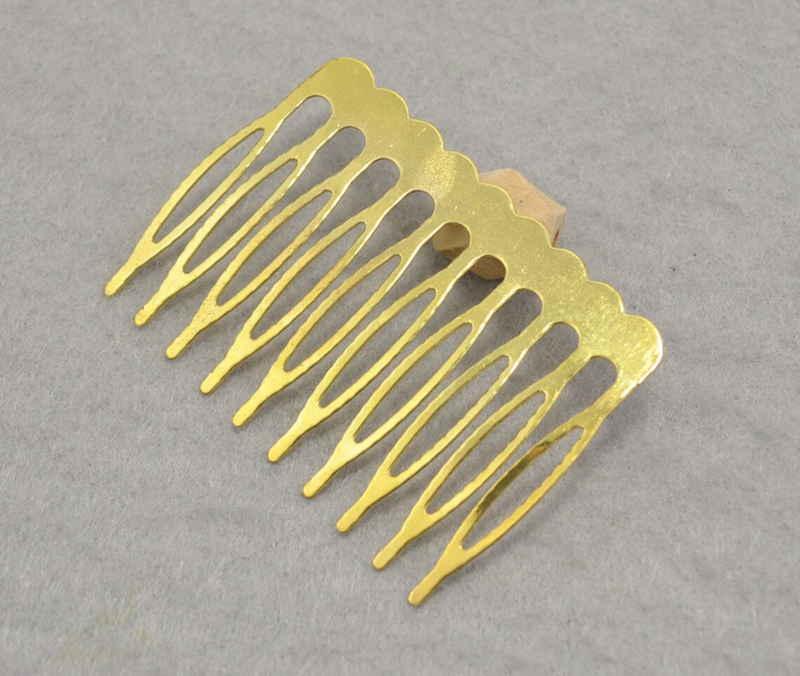 Gold Plated Metal Comb 30pcs Metal Hair Combs 10 | Etsy