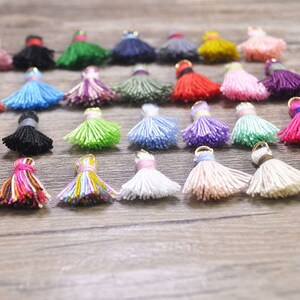 15mm Mini Colorful Cotton Tassels 20pcs,0.6'' Tiny Tassel With Gold ...