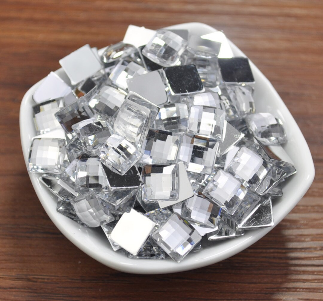 Square Rhinestone,acrylic Rhinestone-10mm Square Faceted Flat Back ...