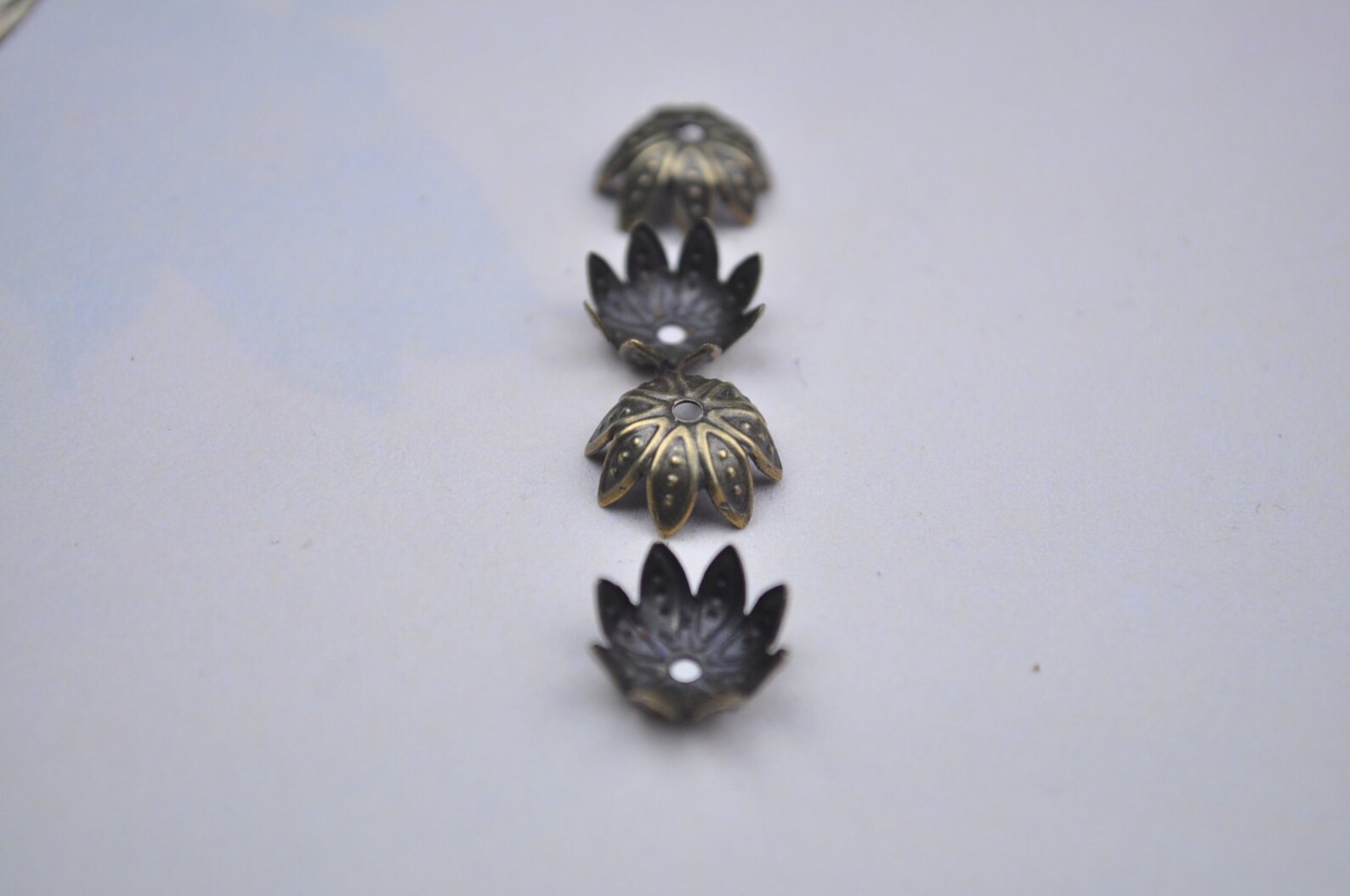Antique Bronze Bead Caps--100pcs Filigree Bead Caps Ribbed--4x10mm - Etsy