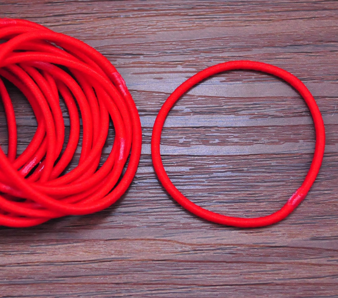 50pcs Elastic Cord--red Hair Elastic Cord,hair Ties,ponytail Holder ...