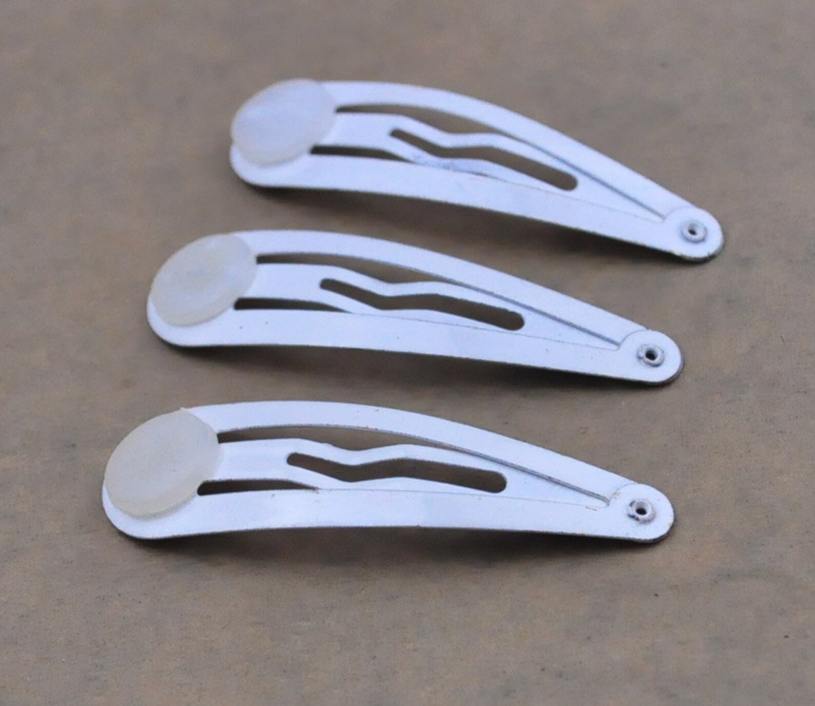 Blank Barrette Snap Clip--60pcs White Hair Snap Clip With Flat Pad 48mm ...