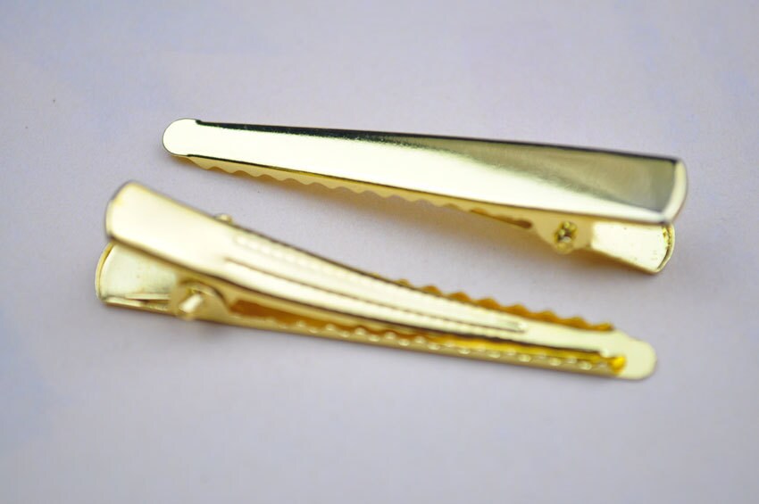 20pcs47x7mm Gold Plated Flat Metal Alligator Tip Hair Clips - Etsy