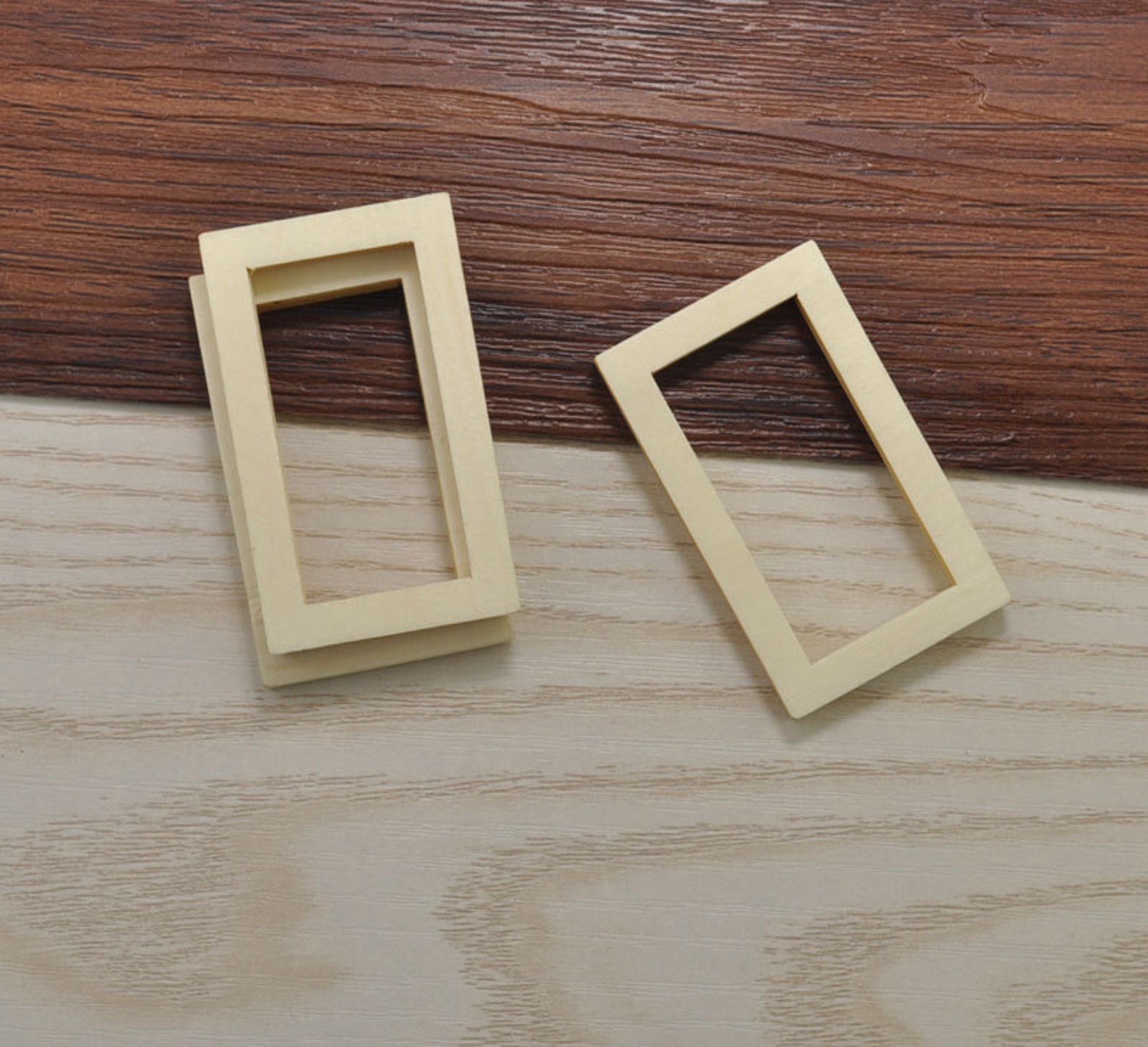 20pcs Wood Craft,rectangle Wooden Frame Accessories,rectangle Wood ...