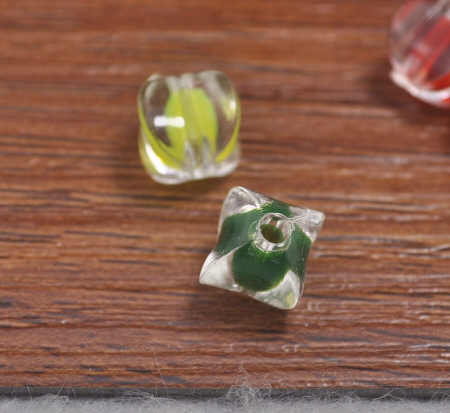 100pcs Square Beads Mixed Colors BeadsSquare Acrylic Beads | Etsy