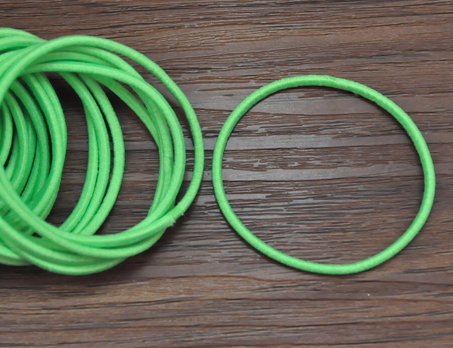 50pcs Elastic Cord--green Hair Elastic Cord,hair Ties,ponytail Holder ...
