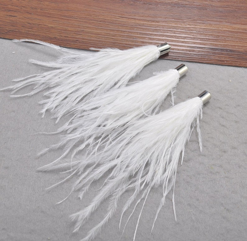Swan Tassel Charms2pcs White Feather Tassel Boho Necklace | Etsy