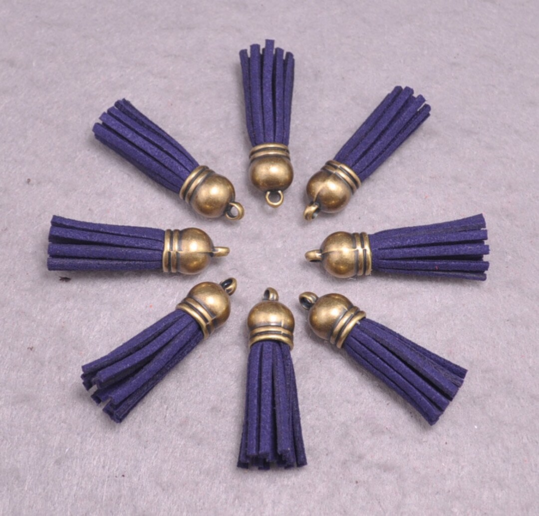Tassels,25pcs Navy Blue Suede Leather Tassels,fringe Tassels ,faux ...