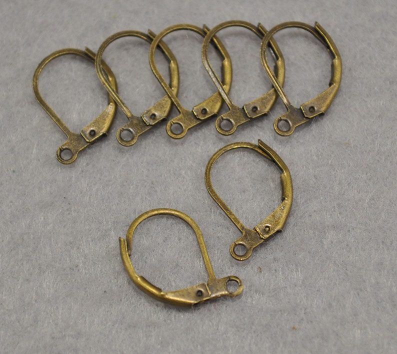 40pcs(20 Pairs) Curvy French Hook Ear Wire With Closed Ring ,antique ...