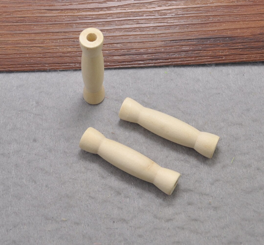 Wooden Tube Bead,unfinished Wooden Bobbin Beads,10pcs Wood Spool Beads ...