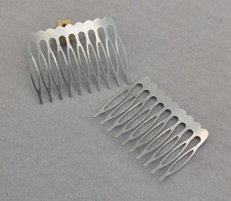 Silver Gray Metal Comb 10pcs Metal Hair Combs 10 | Etsy