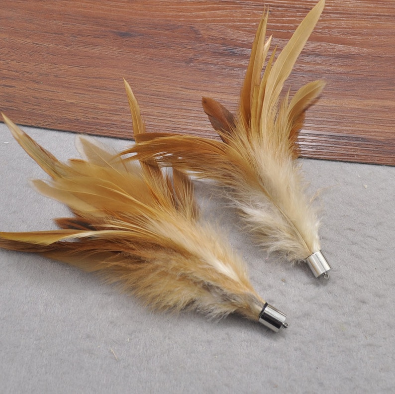 2pcs Tassel CharmsChicken Feather Tassel Boho Necklace | Etsy
