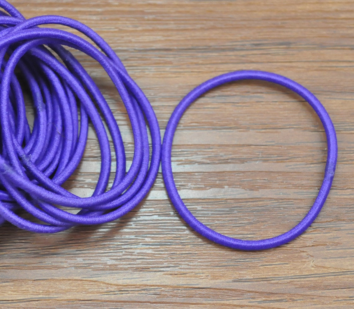 50pcs Elastic Cord--purple Hair Elastic Cord,hair Ties,ponytail Holder ...
