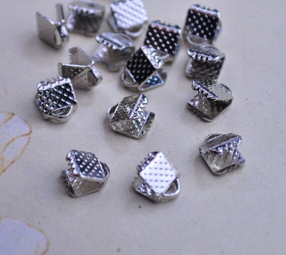 Ribbon Crimp Clasps-50pcs Ribbon Clamps Silver Plated Cord | Etsy