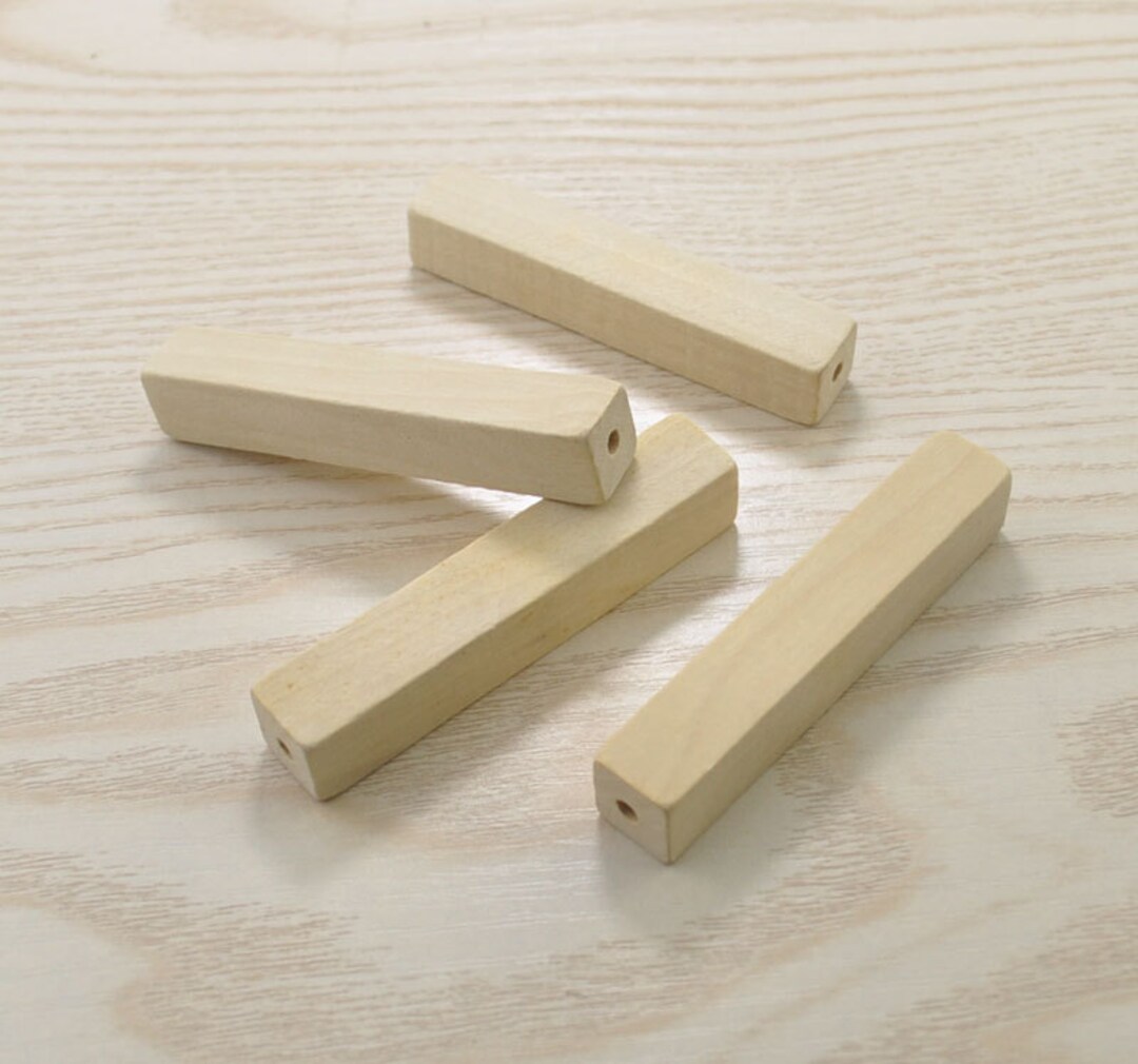 20pcs Cuboid Wooden Beads 70x11x11mm,geometric Square Wood Beads ...