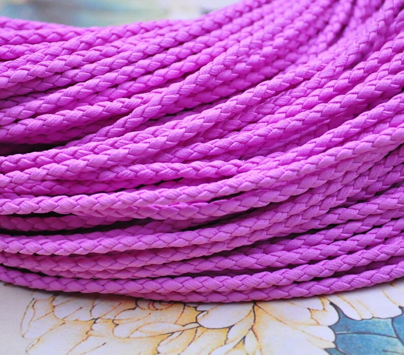 Wholesale Faxu Cord10m Pink Pu Leather Cord 3mmbradied Rope | Etsy