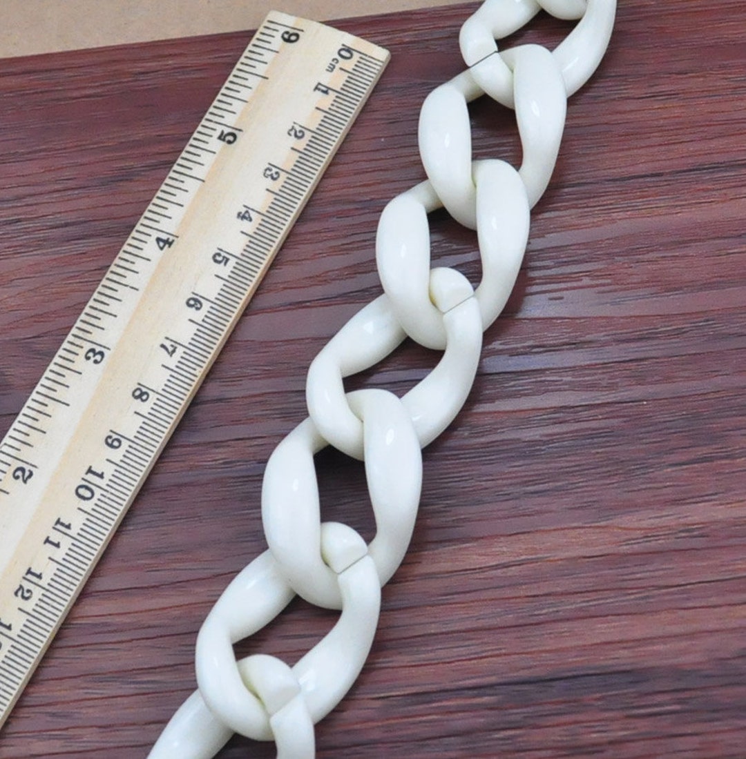 50pcs Plastic Chain Links,21x30mm White Chunky Chain Links,curb Chain ...