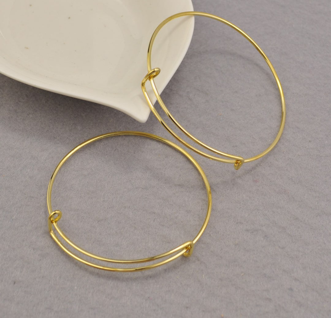 Gold Expandable Bracelet Adjustable Bracelet Bangle ,gold Charm ...