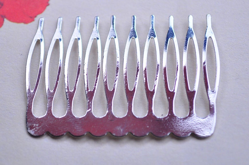 Silver Plated Metal Comb 10pcs Metal Hair Combs 10 | Etsy