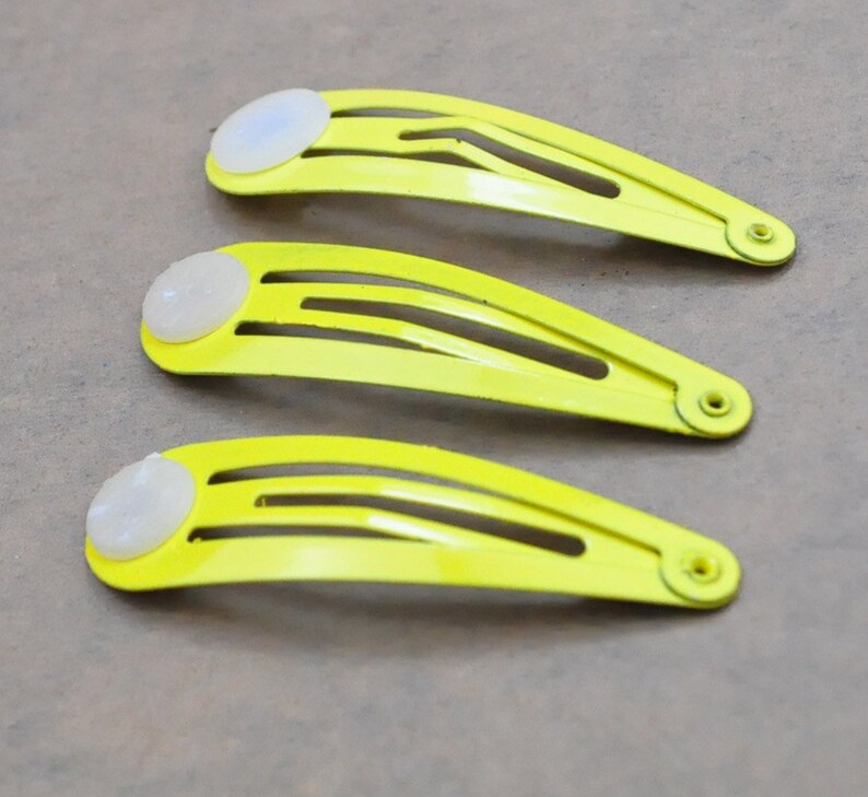 Blank Barrette Snap Clip60pcs Yellow Hair Snap Clip With - Etsy