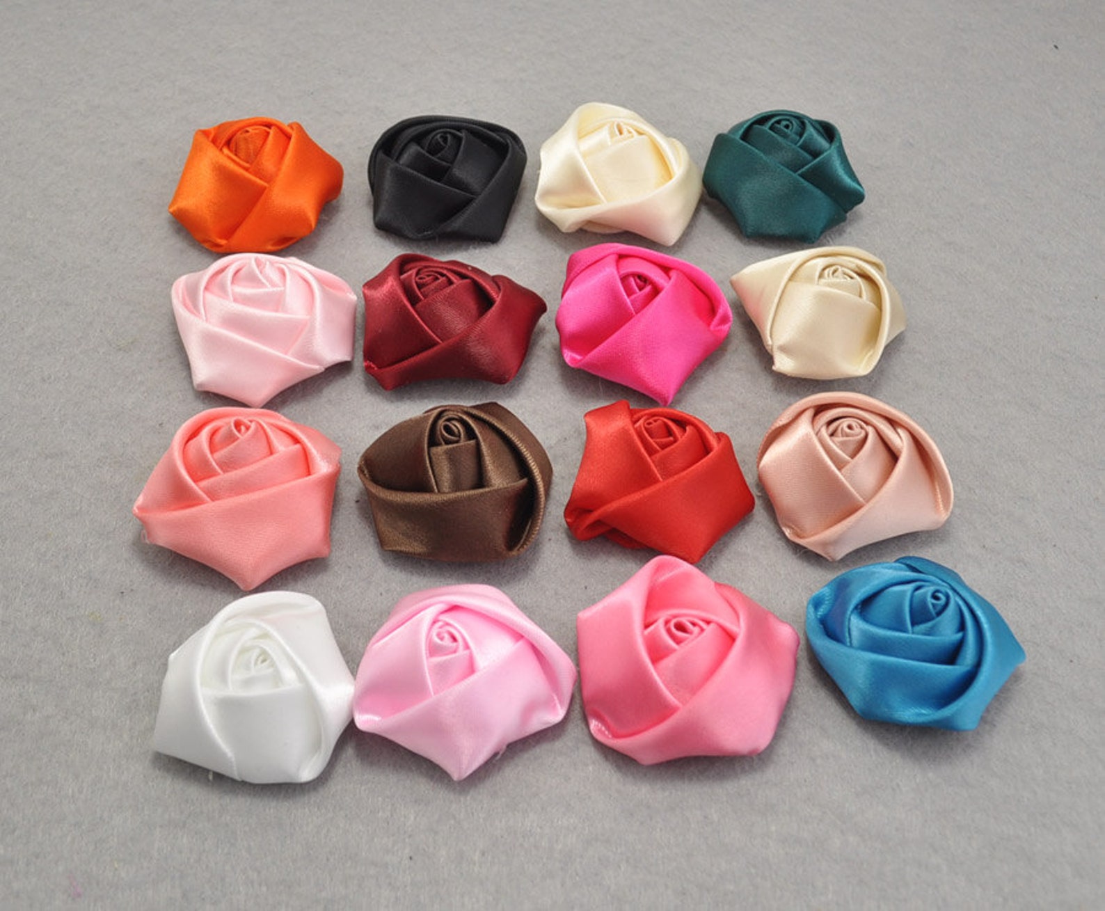 Wholesale Satin Rose Flower25pcs Mixed Color Satin Rolled - Etsy