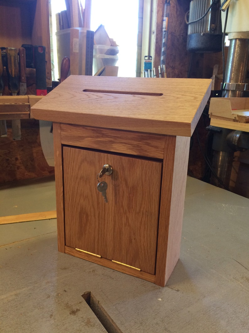 Top Slot Ballot / Score Card/ Collection Box in Solid Oak - Etsy UK