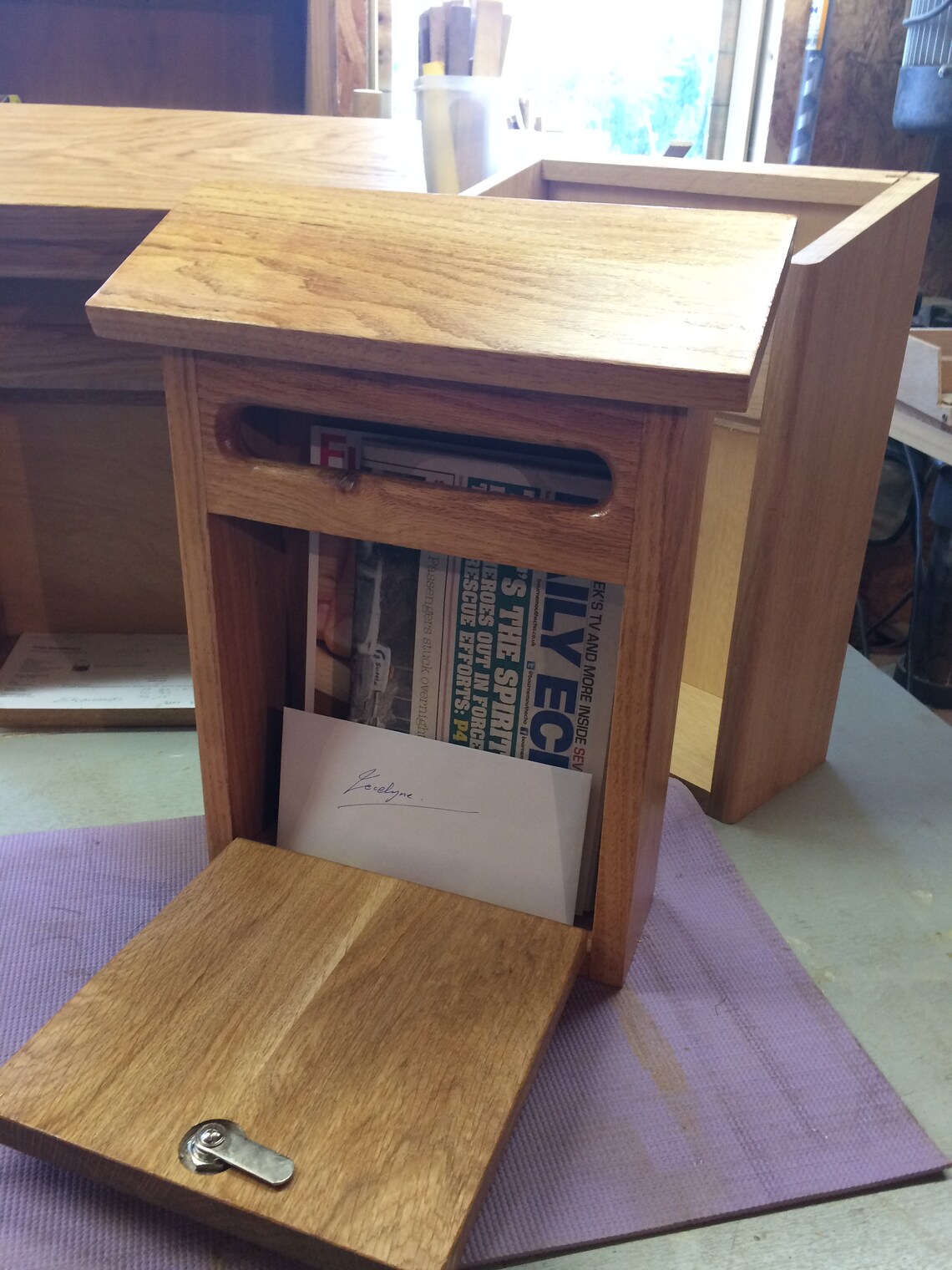 Slimline Oak Letter Box | Etsy UK