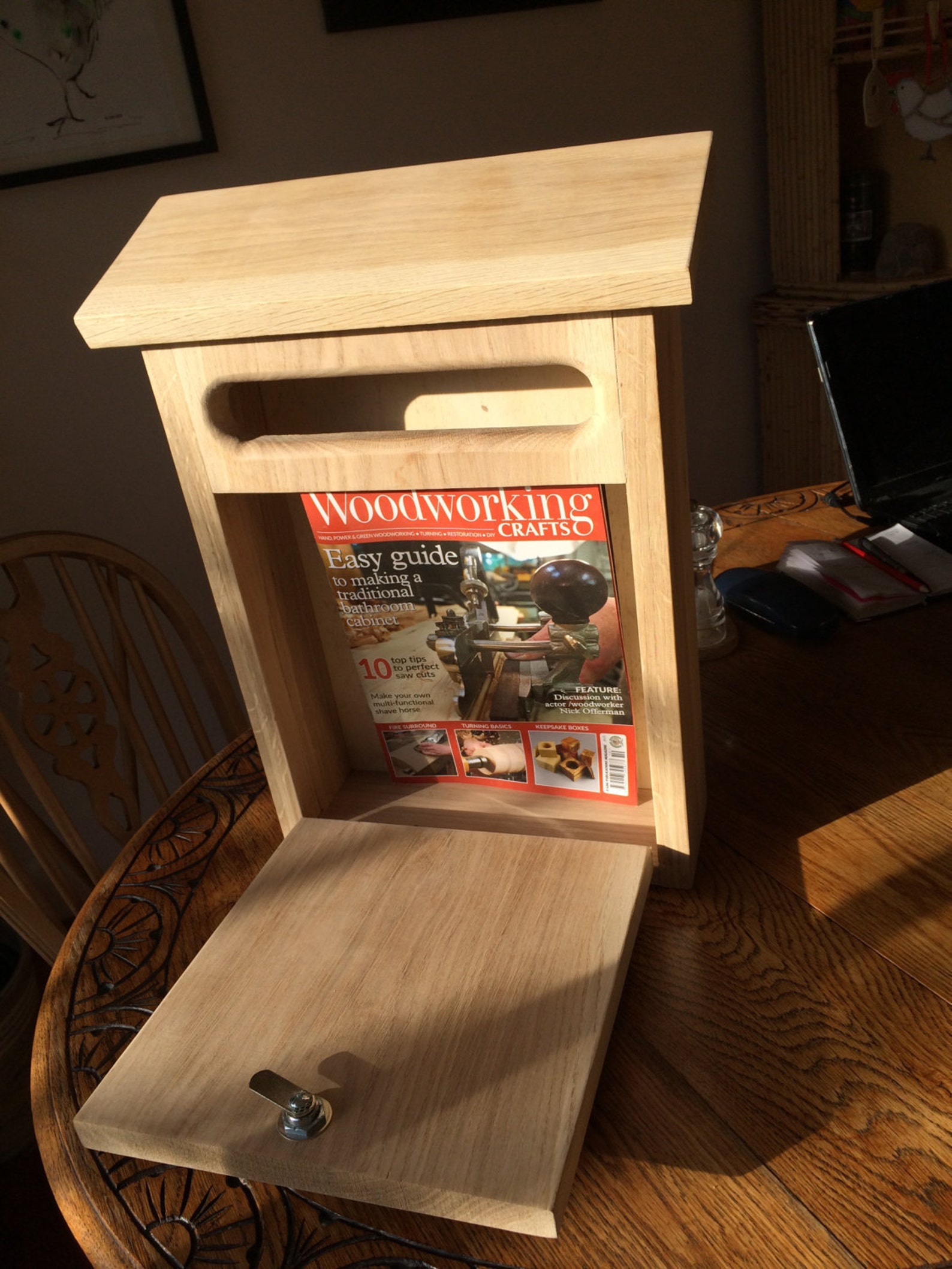 Slimline Oak Letter Box | Etsy UK