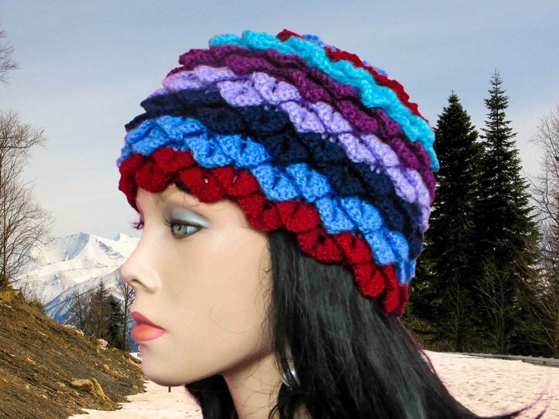 Crochet Hat Pattern Crocodile Stitch Hat Winter Hat for | Etsy