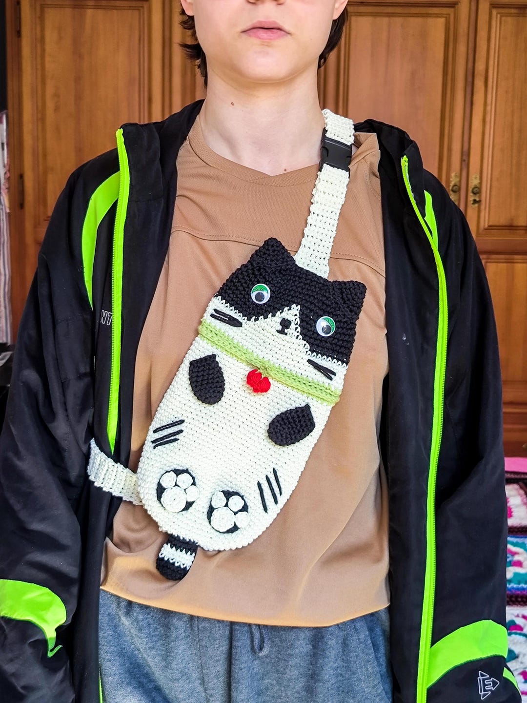 Crochet Crossbody Cell Phone Bag Pattern, Kitty Handmade Fashion Bag ...