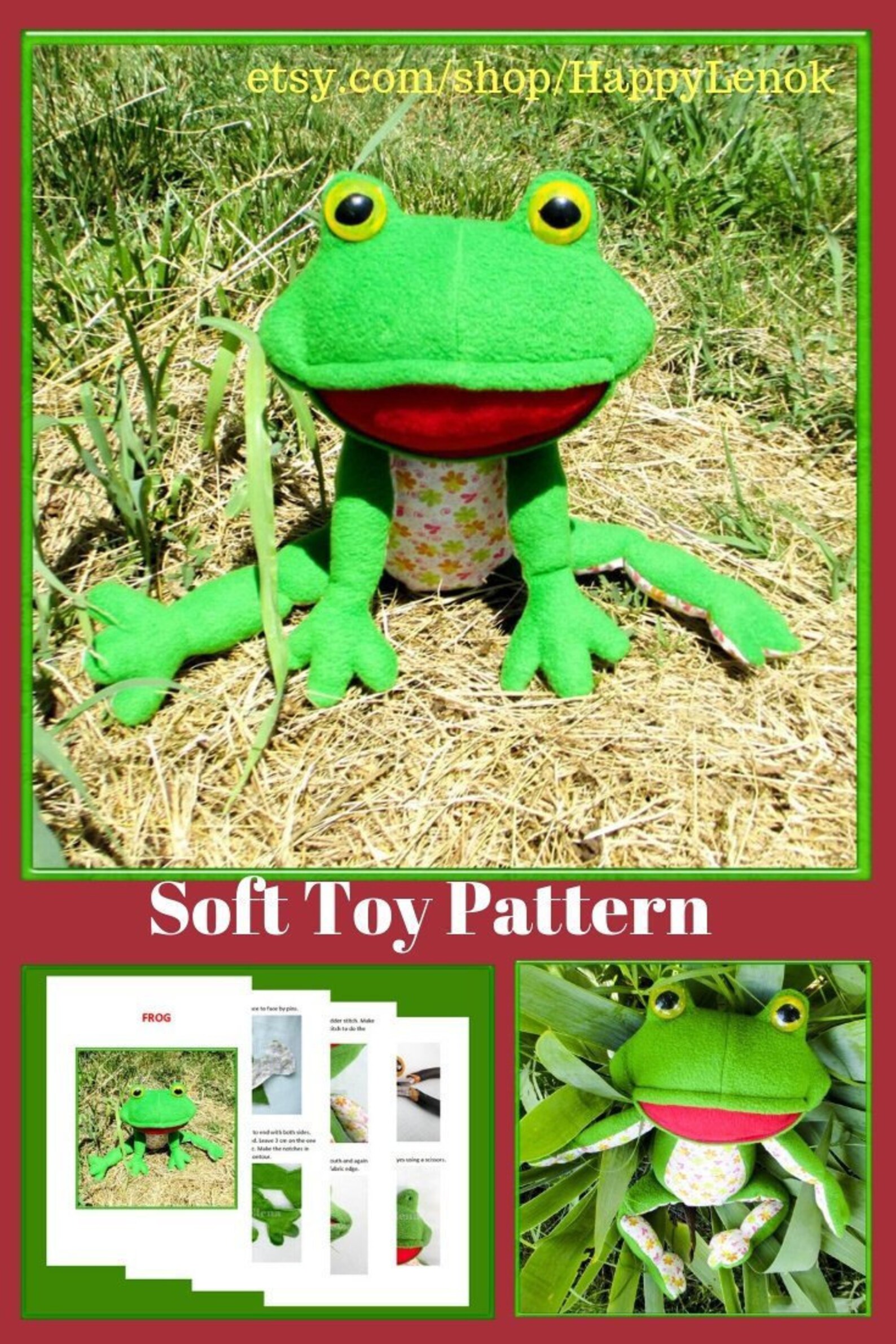 Frog Pattern, Cute Plush, Soft Toy Pattern, Stuffed Animal - Etsy