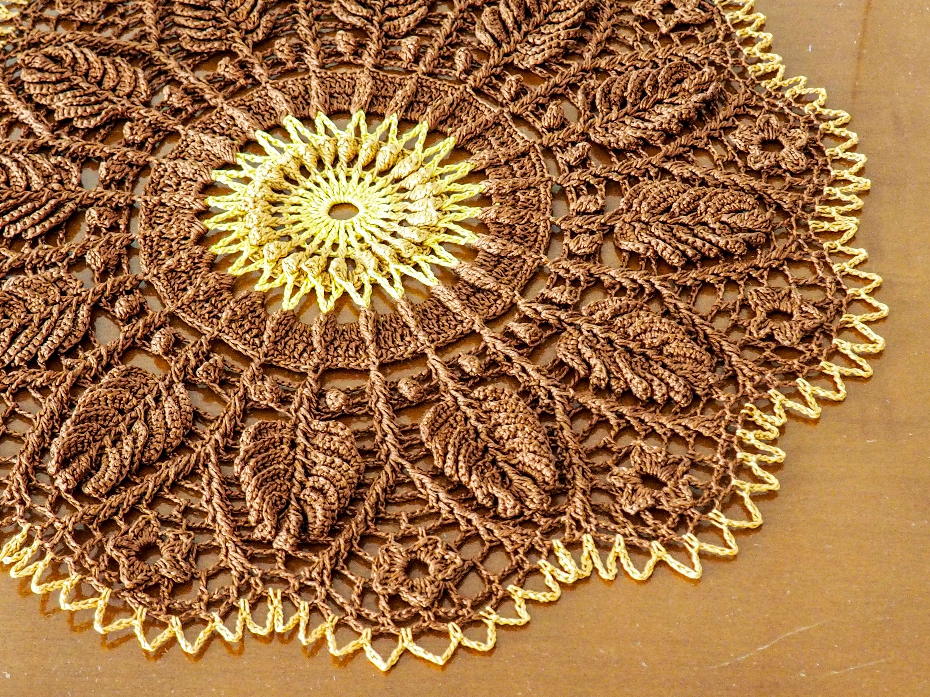 Crochet Patterns Doilies With 3D Leaves PDF Tutorial Pattern | Etsy