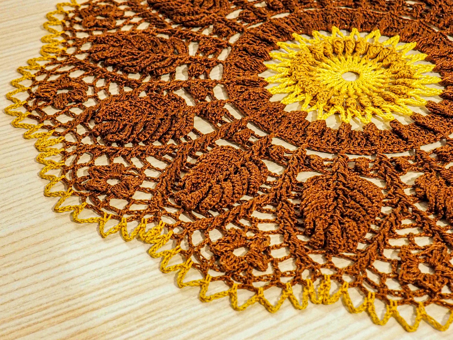 Crochet Patterns Doilies With 3D Leaves PDF Tutorial Pattern | Etsy