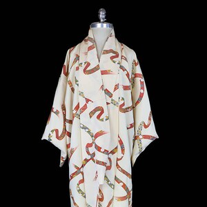 Vintage Silk Kimono, Robe or Coat or Dressing Gown, Long Dramatic ...