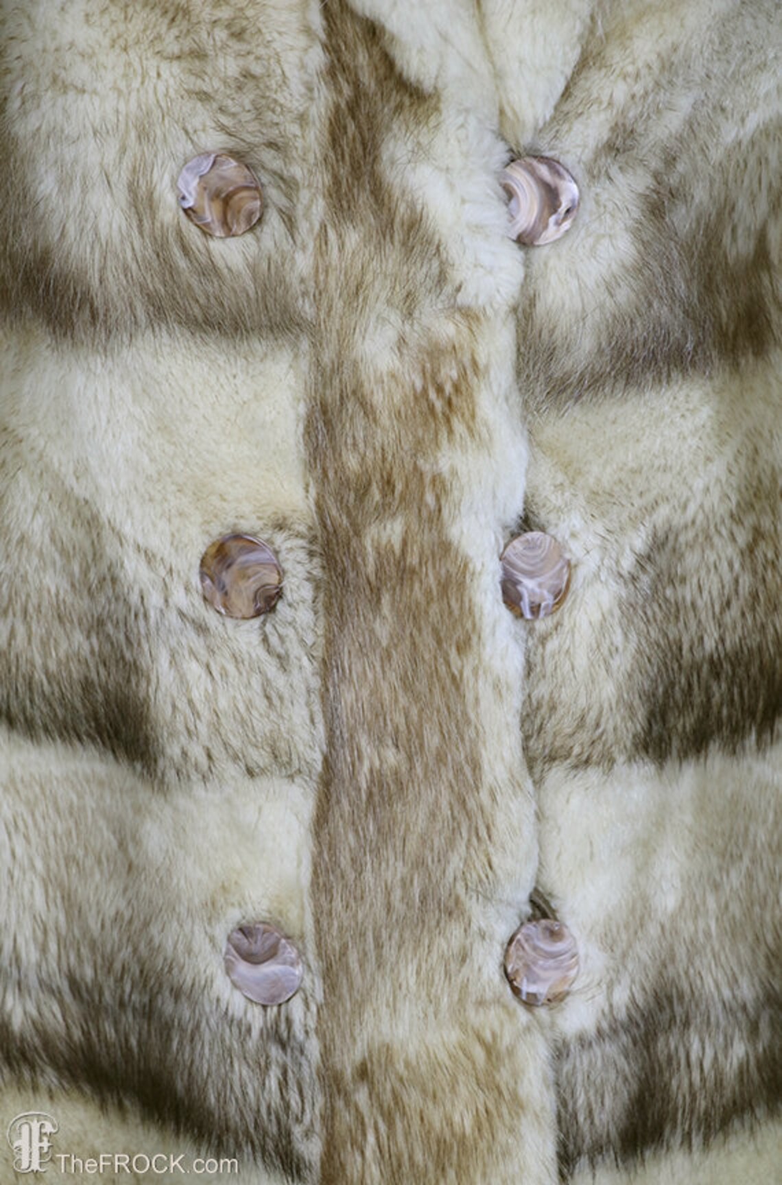 1970s Pierre Balmain Fox Fur Coat Striped Cream Brown Ivory Cream Boho ...