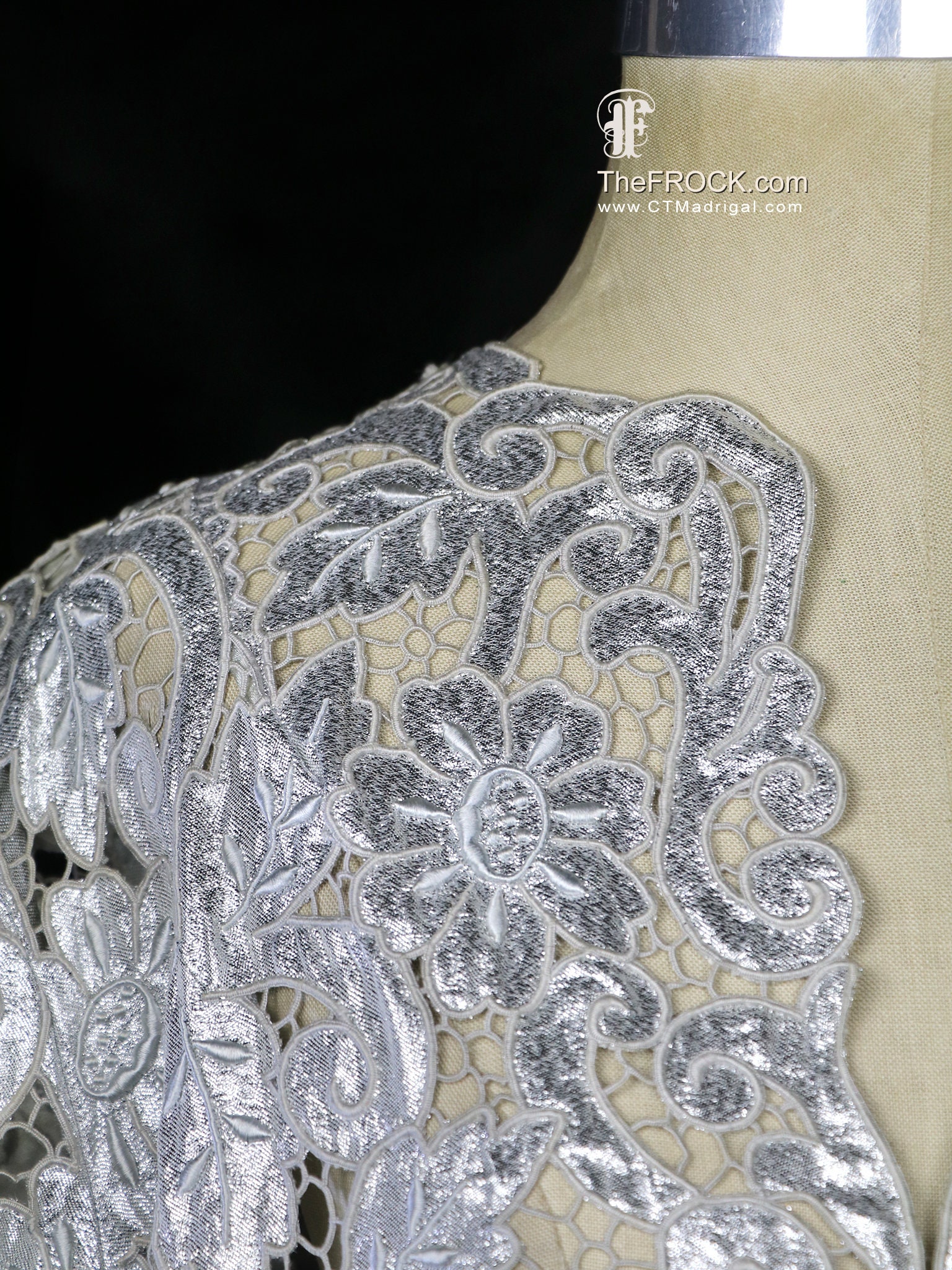 Nettie Rosenstein 1950s Silver Lame Lace Jacket, Vintage 50s Flapper ...