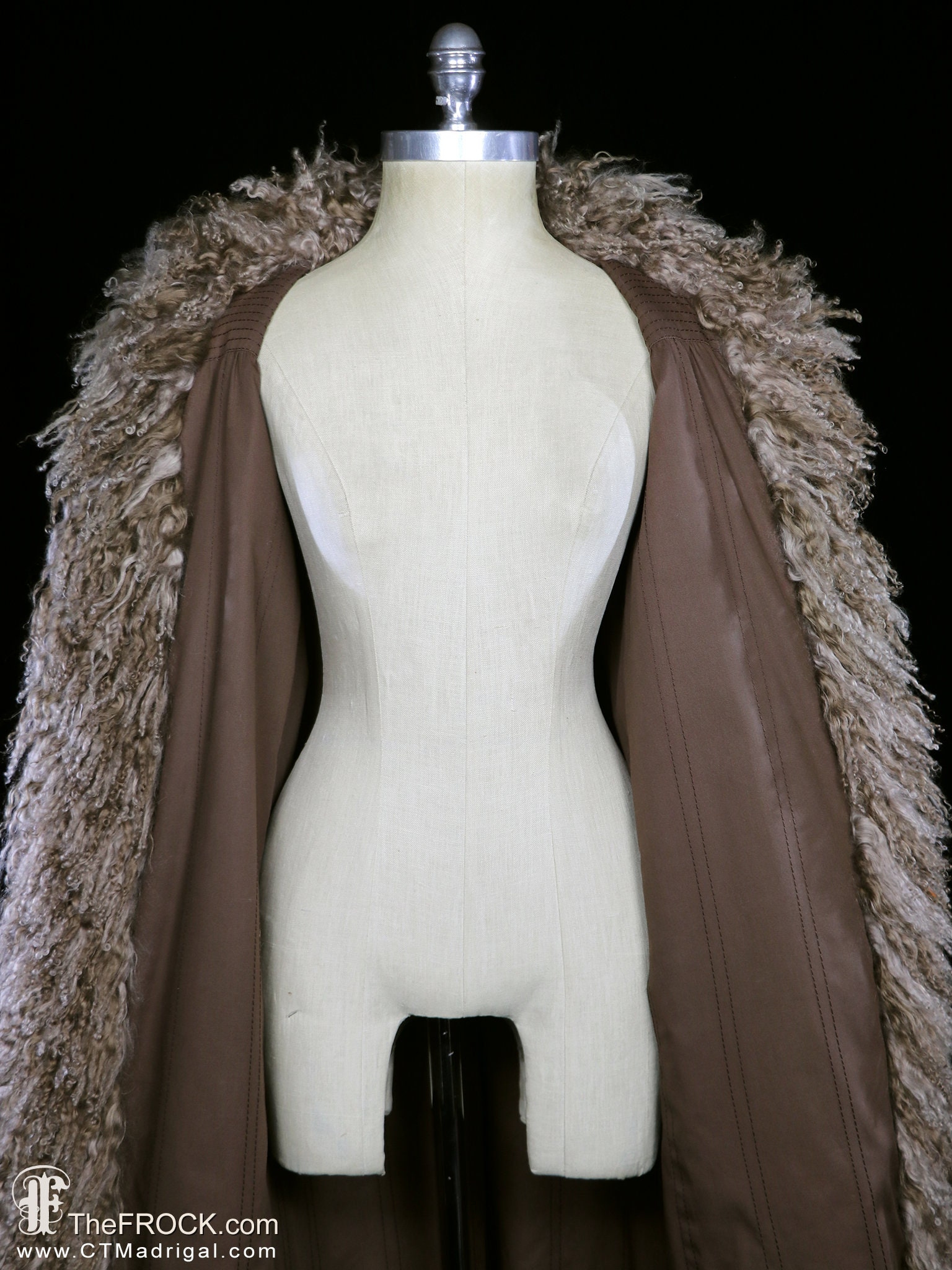 FENDI Logo Fox Fur Coat, Mongolian Lamb Fur Collar Trim FENDI Logo Fox Fur Coat, Mongolian Lamb Fur Collar Trim