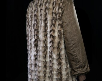 FENDI Logo Fox Fur Coat, Mongolian Lamb Fur Collar Trim FENDI Logo Fox Fur Coat, Mongolian Lamb Fur Collar Trim