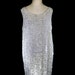 Halston Vintage Sequined Dress, Silver Sack Dress Designer 1970s 1980s Sleeveless Gown, Loose ...