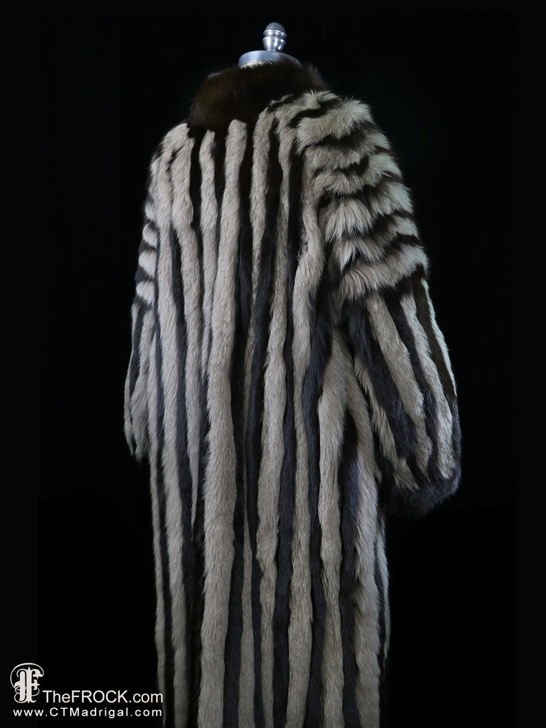 Striped Fur Coat Vintage Rabbit Jacket, Stripe Animal Zebra Tiger Print ...